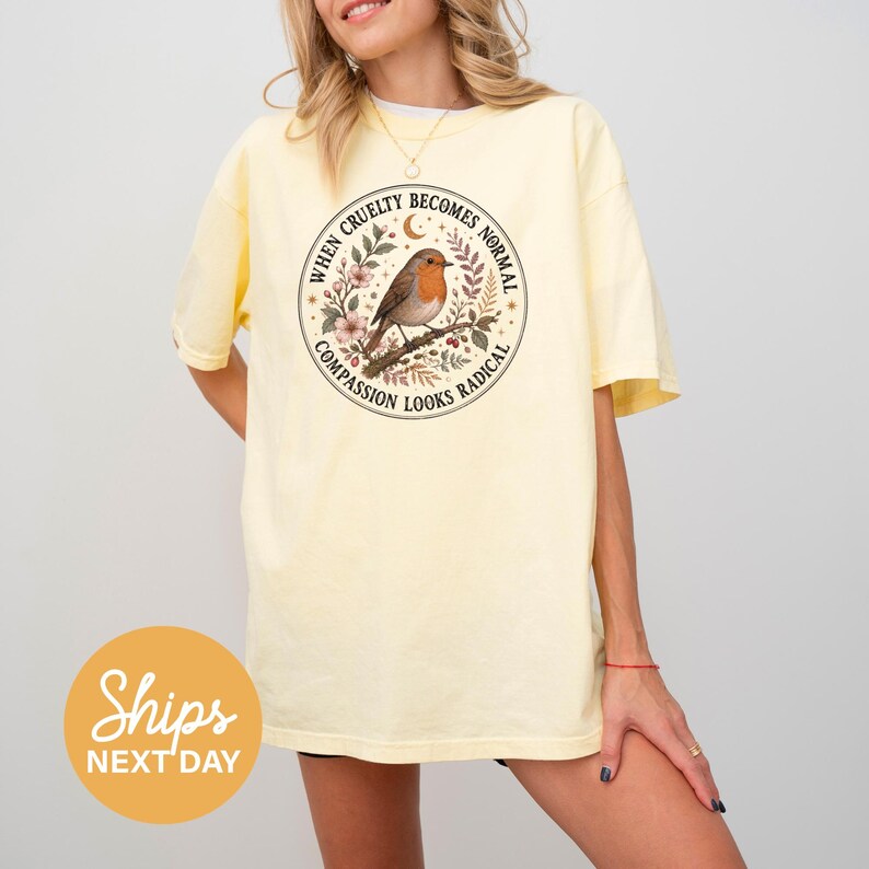Floral Robin Shirt, Social Justice Quote Tshirt, Kindness Matters ...