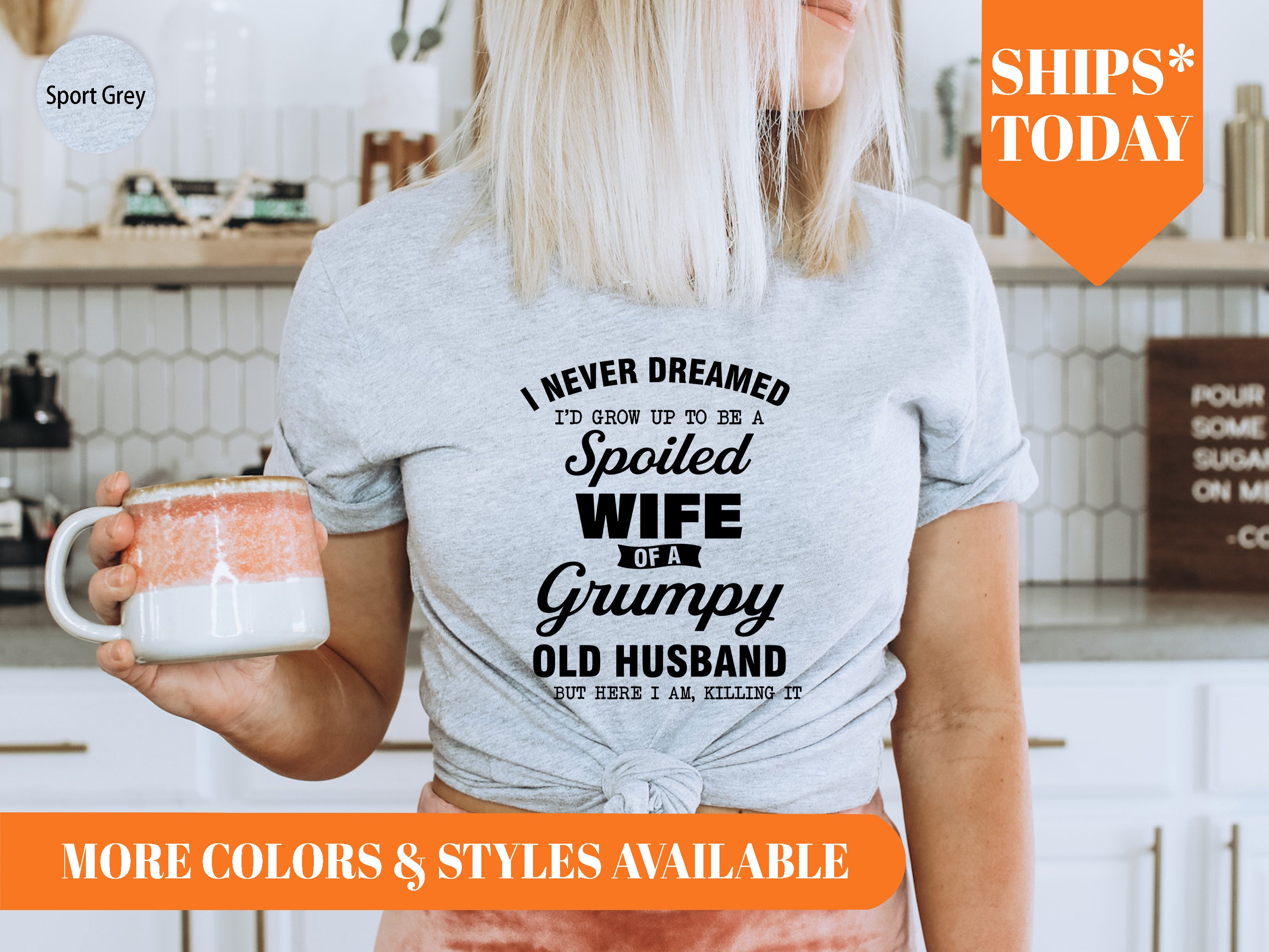 Spoiled Wife of Grumpy Husband Tee - Handmade Wifey Shirt - Etsy