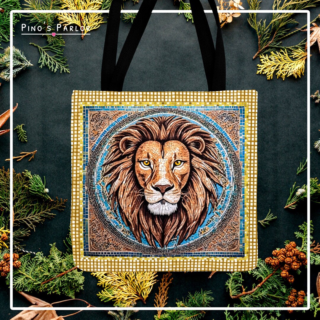Mosaic Lion Bag, Animal Tote Bag, AOP Tote Bag, Jungle Tote Bag,over ...
