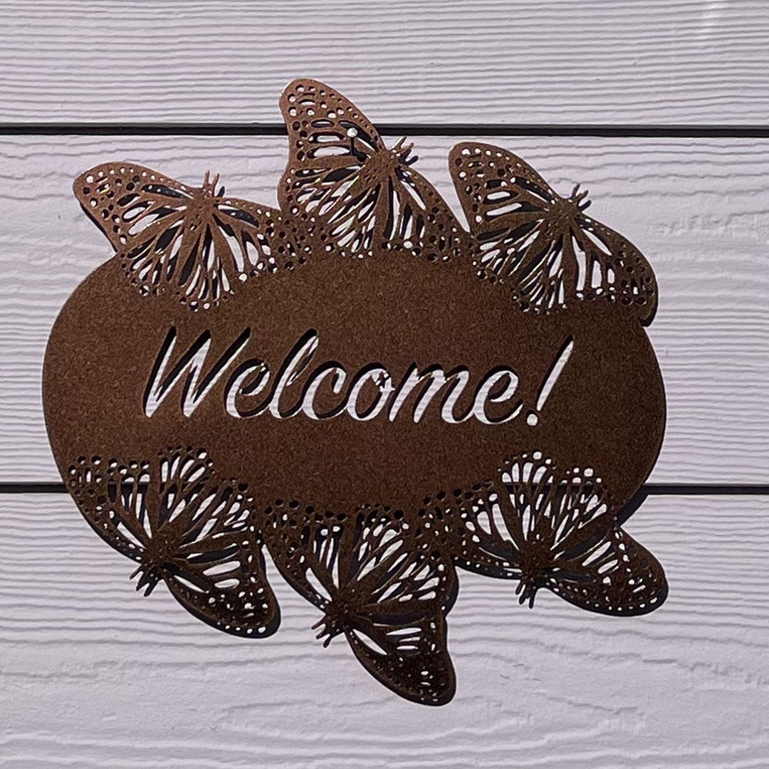 Welcome Metal Sign Metal Butterfly Sign Metal Sign Board Welcome Sign ...