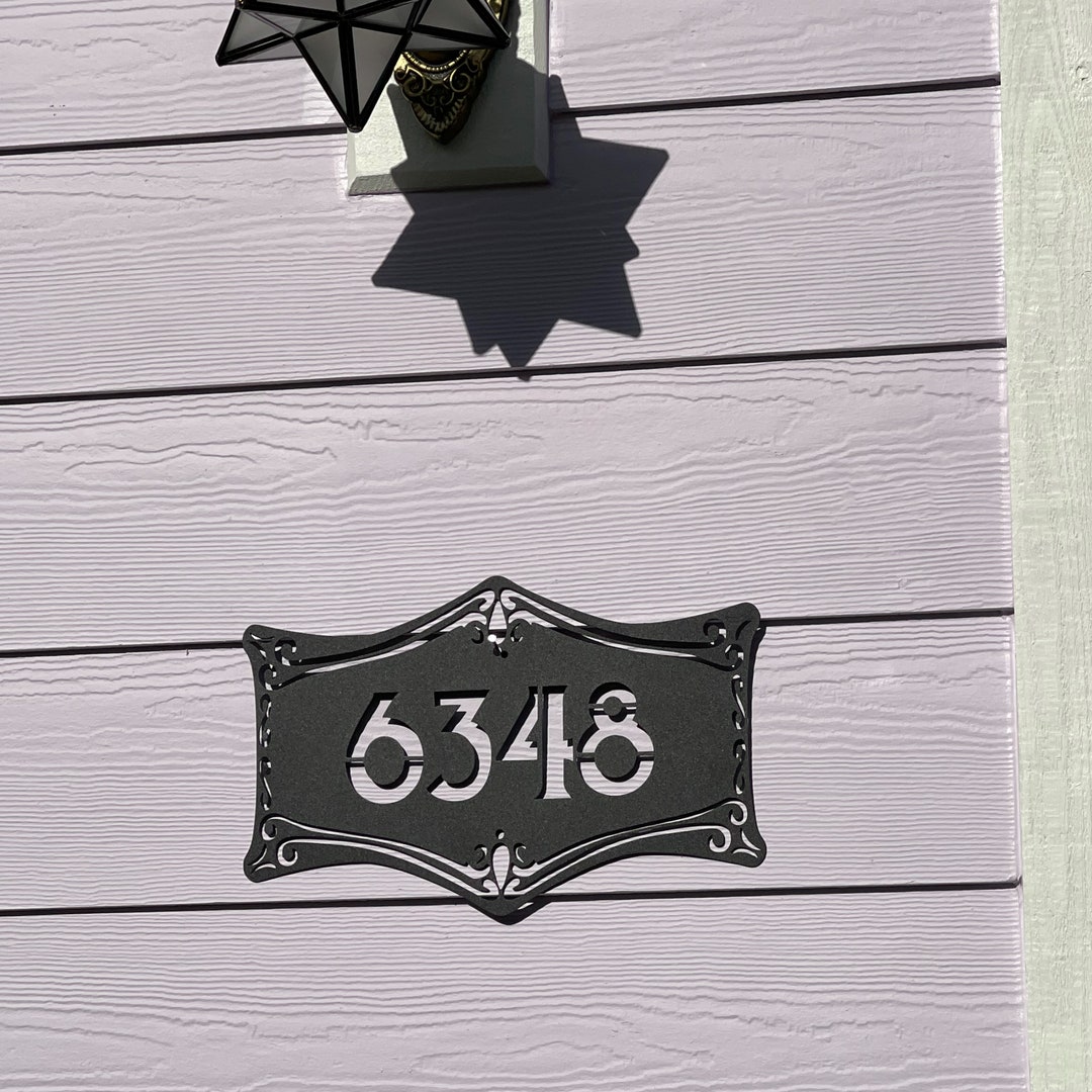 House Number Sign -art Nouveau Metal Sign - Rectangle Metal Sign Board ...
