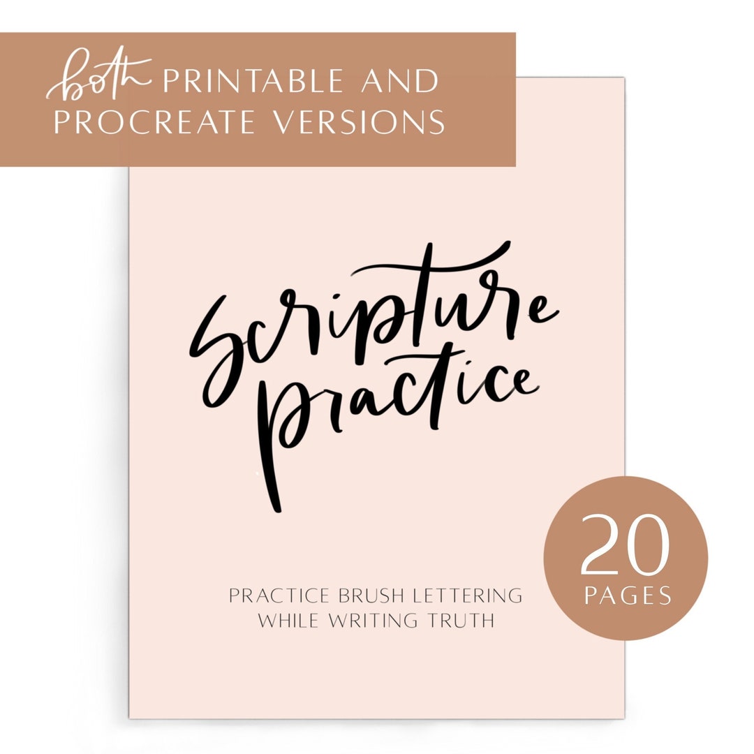 Scripture Brush Lettering Practice Sheets - Etsy
