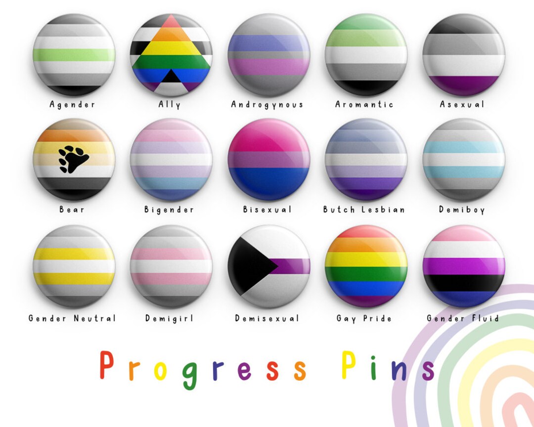 LGBTQ Pride Pin Badges Progressive Pins - Etsy