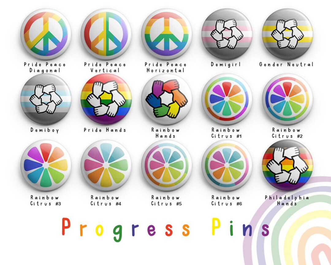 LGBTQ Pride Pin Badges Progressive Pins - Etsy