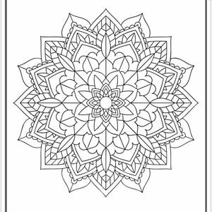 Black & White Relaxation Mandala Coloring Pages 7 Page Digital PDF ...
