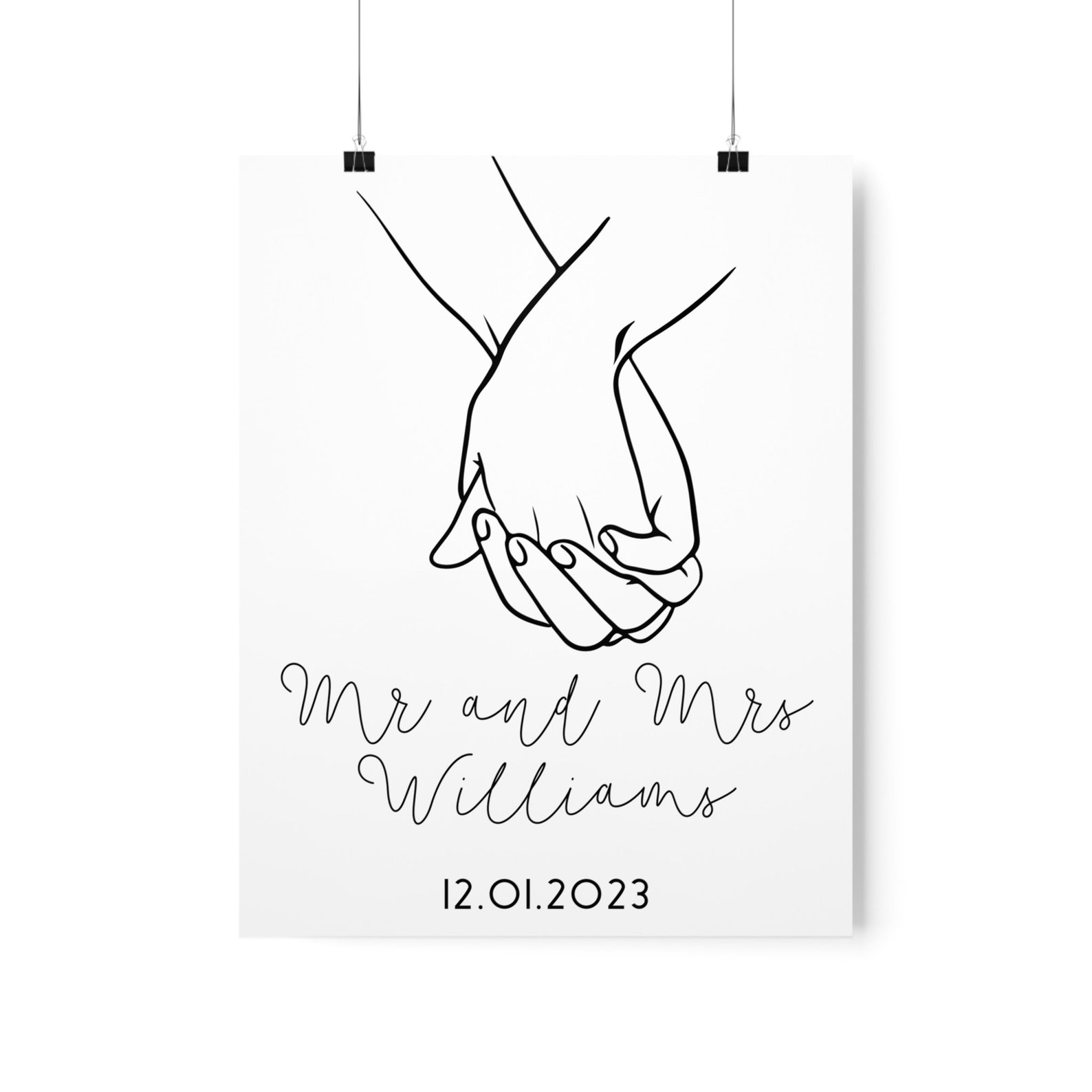 PHYSICAL PRINT Custom Wedding Print Special Date, Home Decor ...