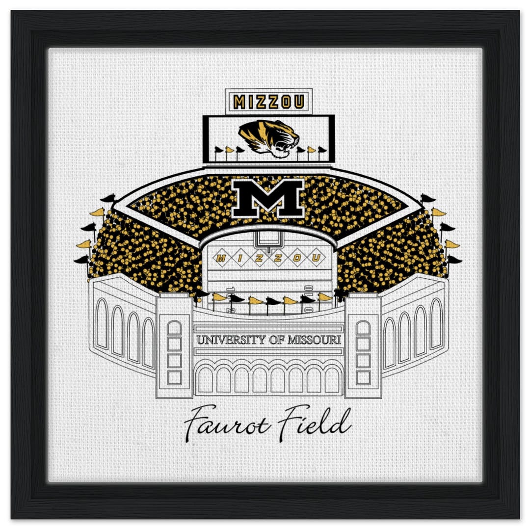 Mizzou Faurot Field Framed Canvas Print - University of Missouri Wall ...