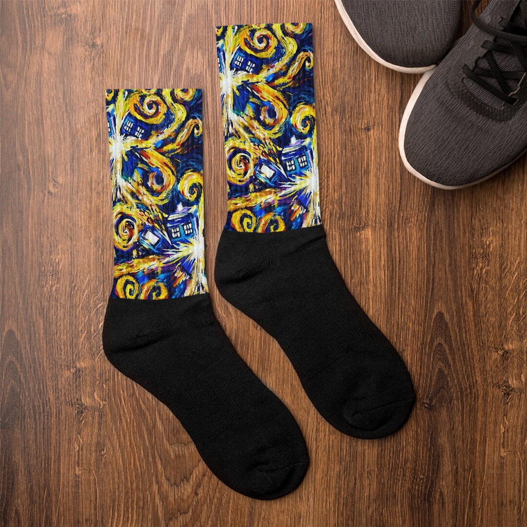 Tardis Van Gogh Socks - Etsy