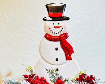 Med Snowman Table Top, Whimsical Snowman, Winter Decor, Christmas ...
