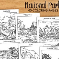 63 US National Parks Coloring Pages, Travel Art (digital Download) - Etsy
