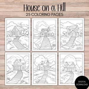 kids coloring pages scenery hill