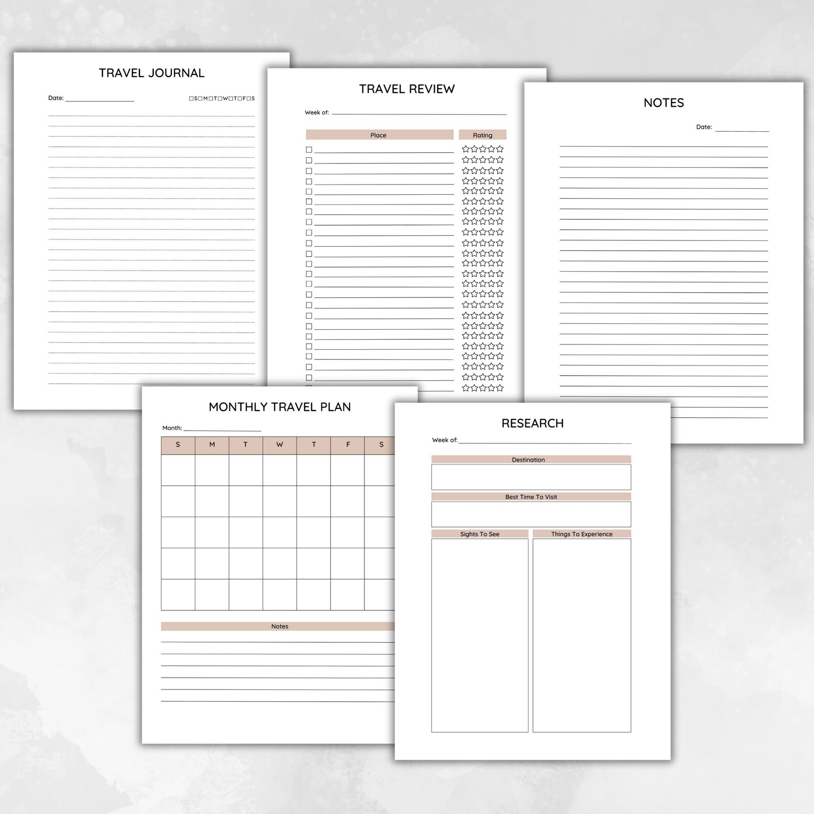 Travel Planner Printable Travel Template Digital Download Printable ...