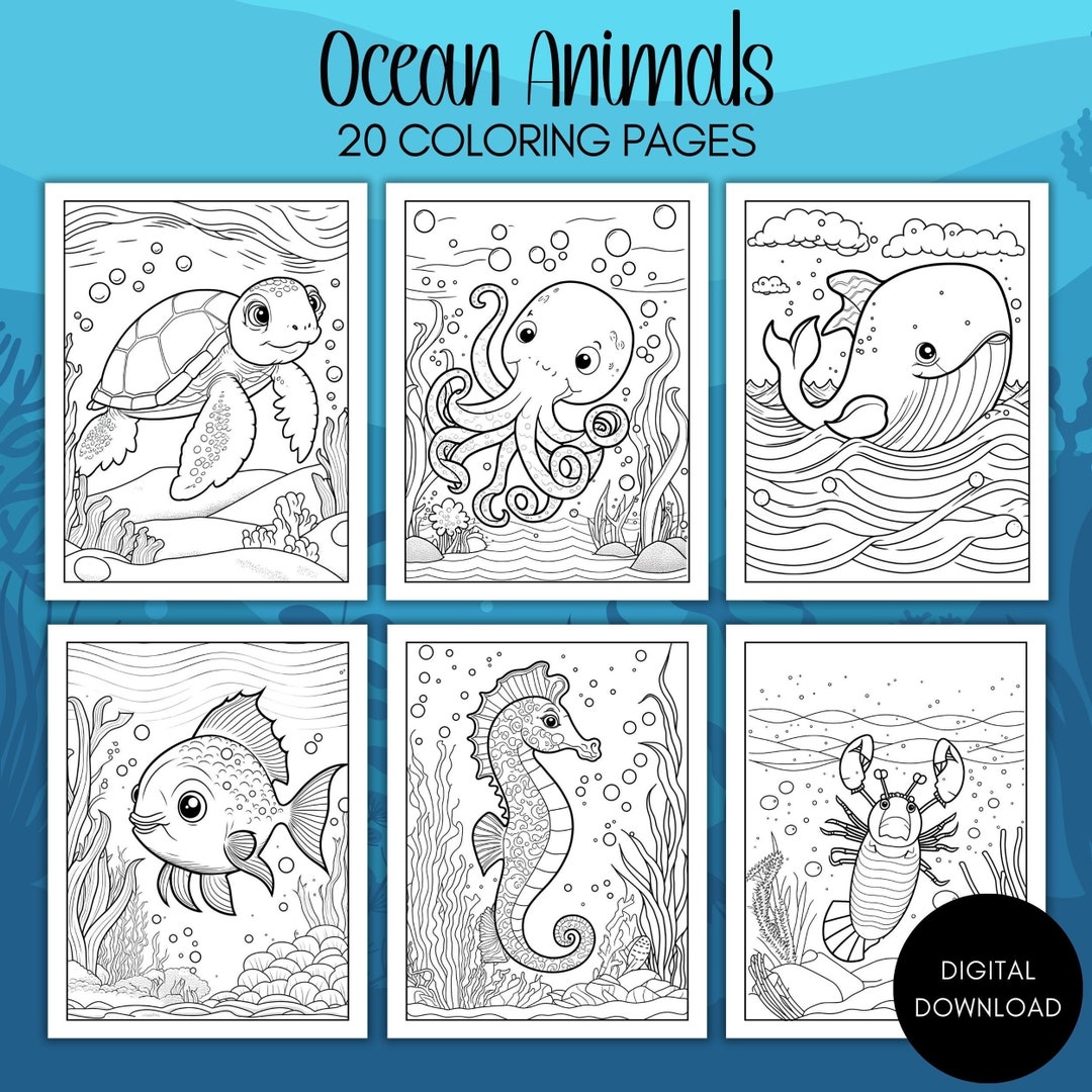 Ocean Animal Coloring Pages for Kids Coloring Printable Coloring Book ...