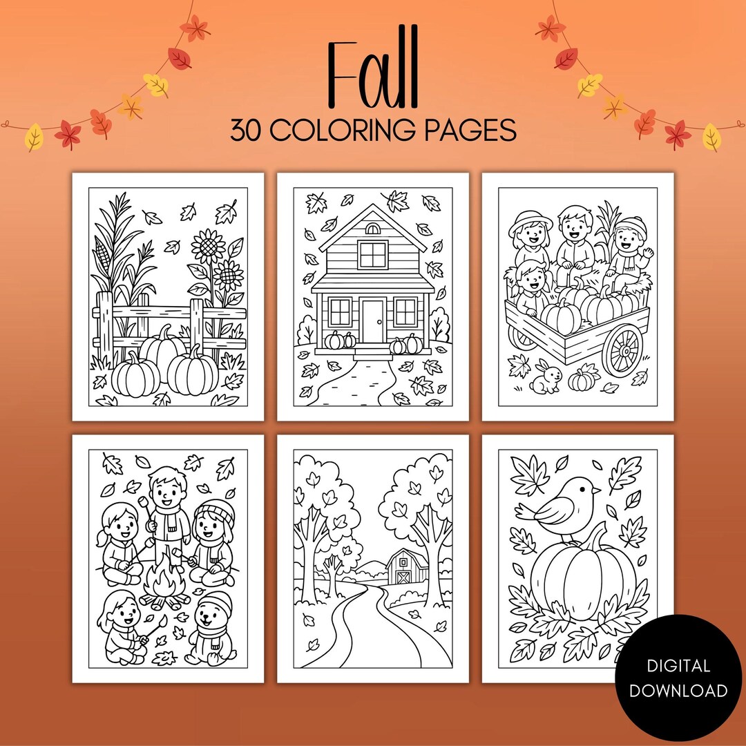 Fall Coloring Pages for Kids Autumn Printable Coloring Sheets ...