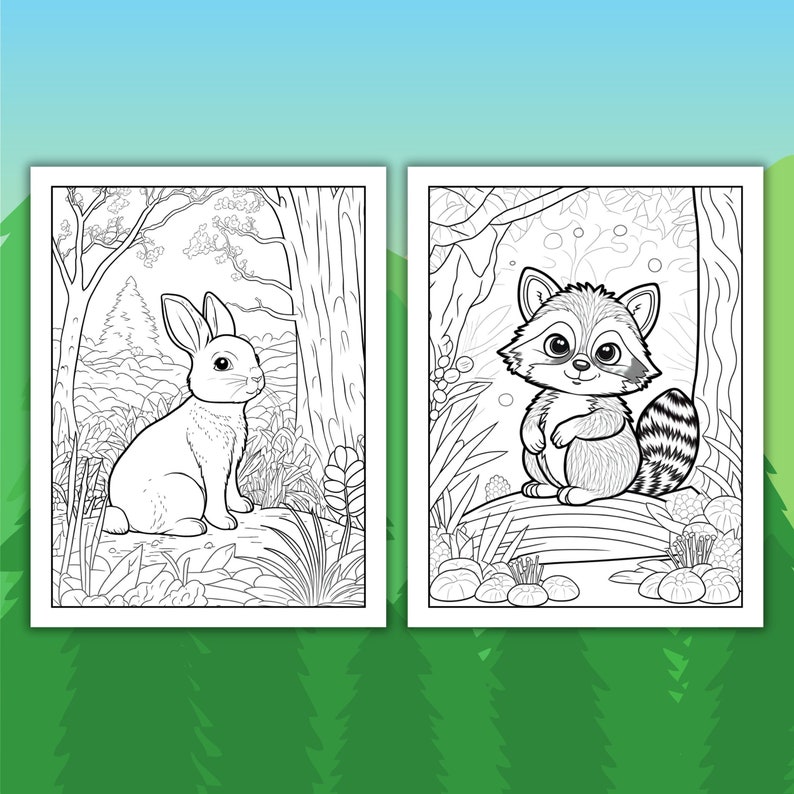 Animal Coloring Pages for Kids Coloring Printable Forest Coloring Book ...