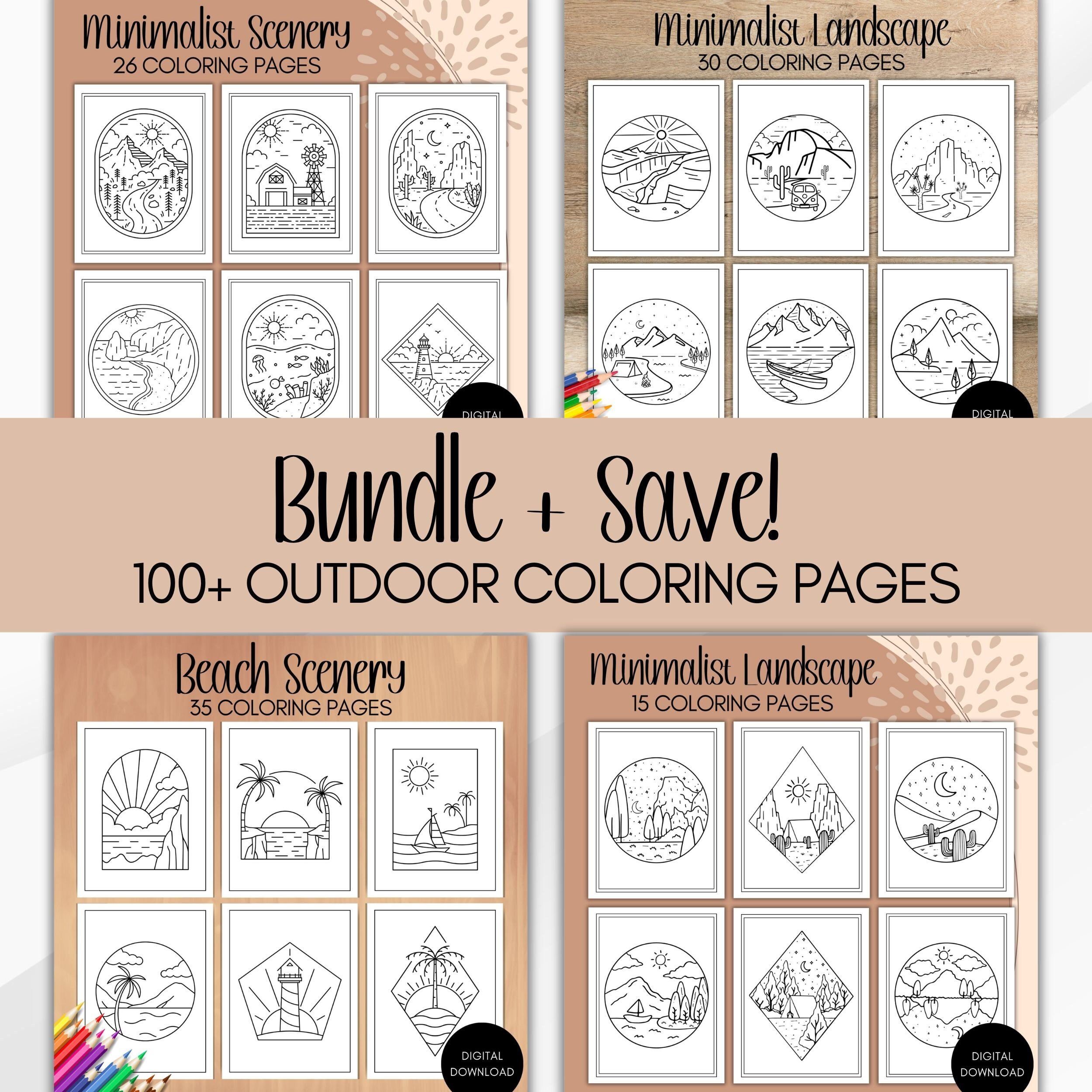 Minimalist Coloring Pages Bundle Printable Coloring Pages - Etsy Australia