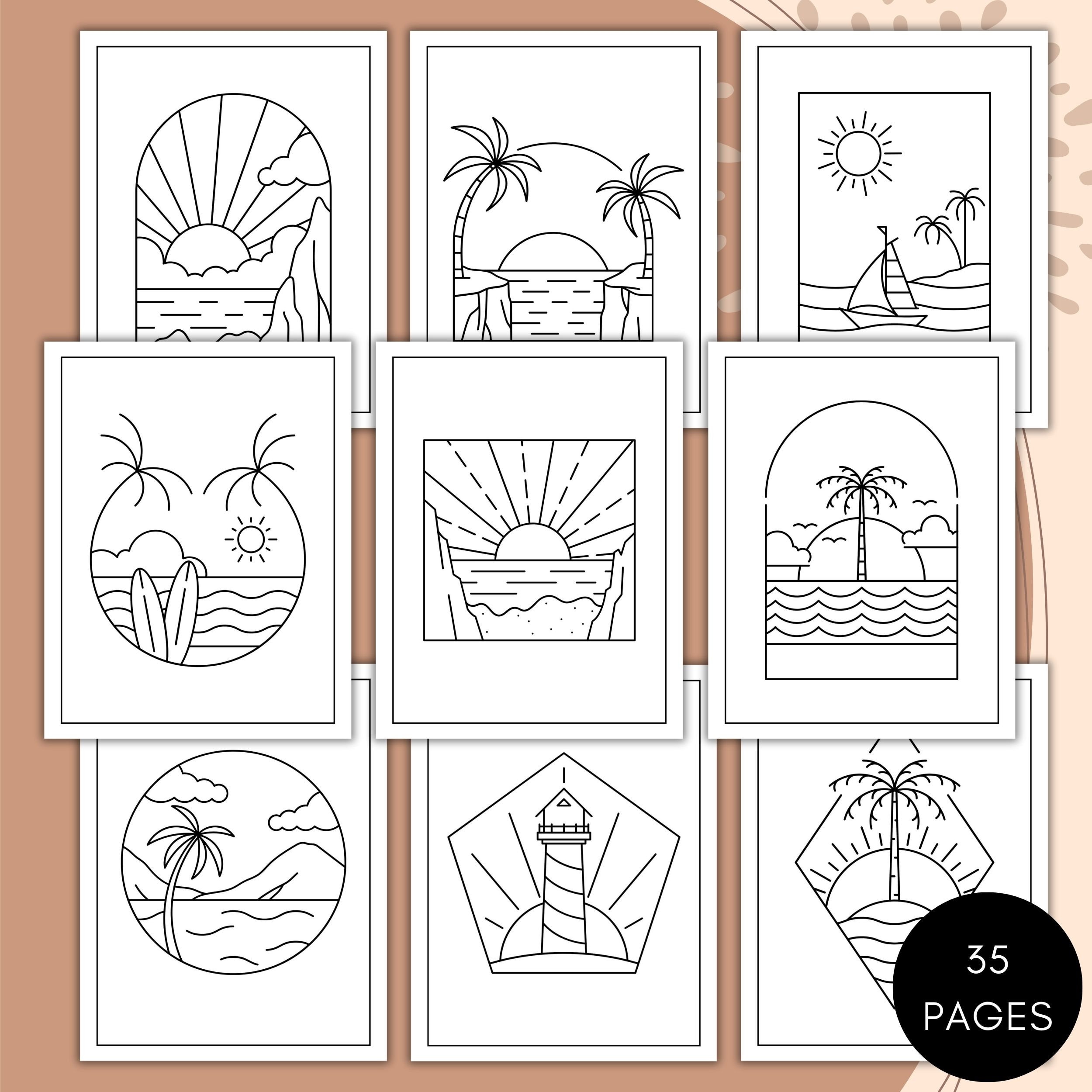 Minimalist Coloring Pages Bundle Printable Coloring Pages - Etsy Australia