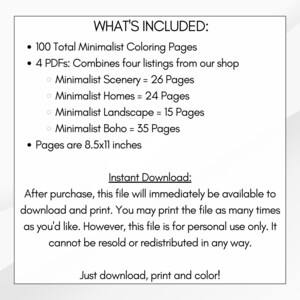 Minimalist Coloring Pages Bundle Printable Coloring Pages Boho Coloring ...