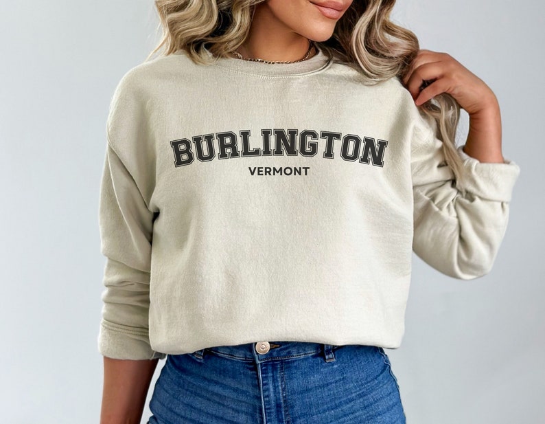 Burlington Sweatshirt Vermont Crewneck Sweater for Her Travel Gift ...