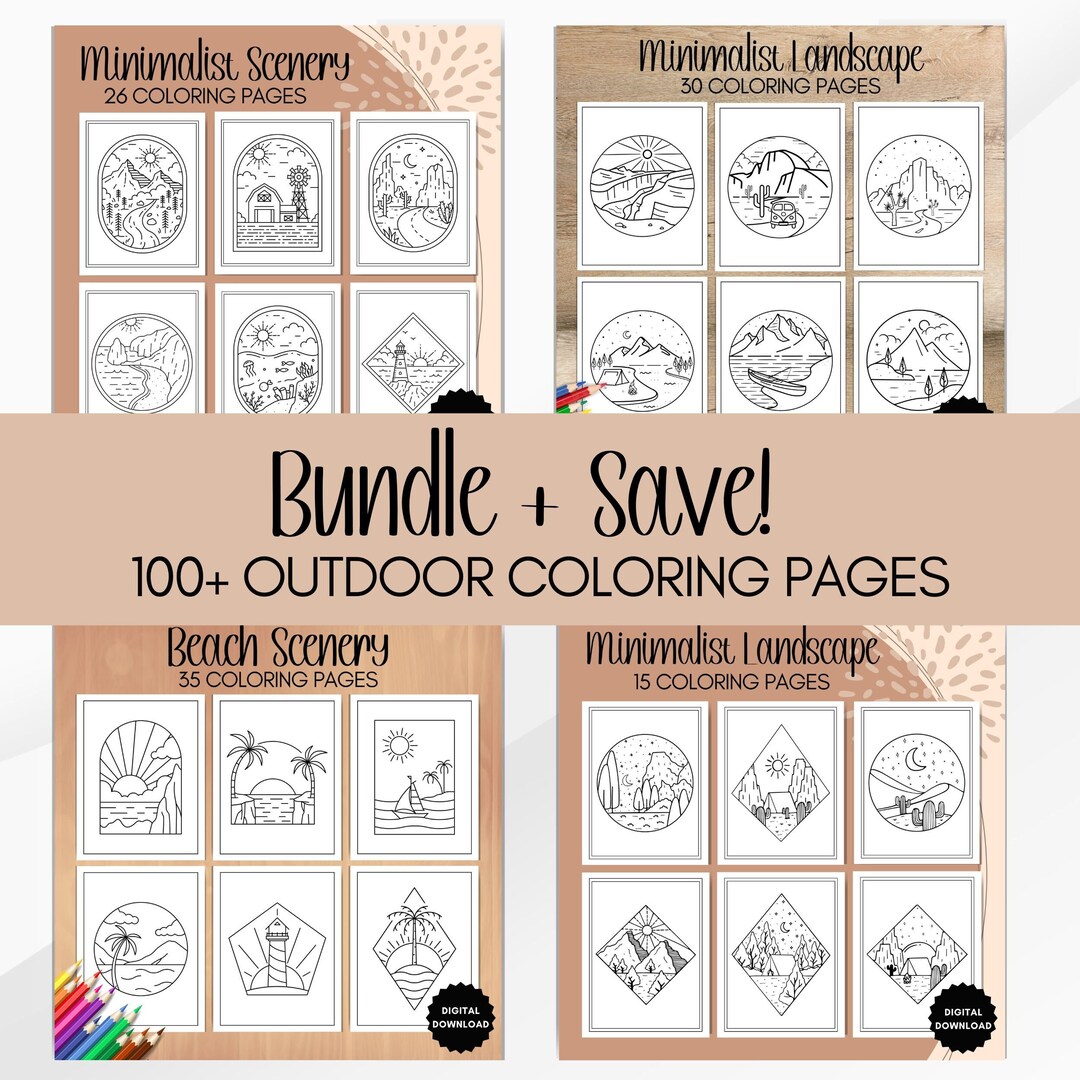 Minimalist Coloring Pages Bundle Printable Coloring Pages - Etsy