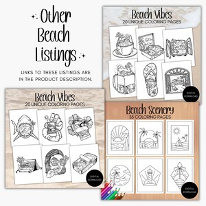 Beach Coloring Pages Summer Coloring Printable Coloring Book Beach ...