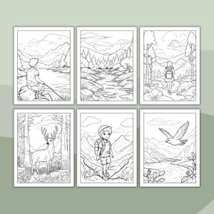 Exploring the Wilderness Adult Coloring Pages Kids Printable Adventure ...