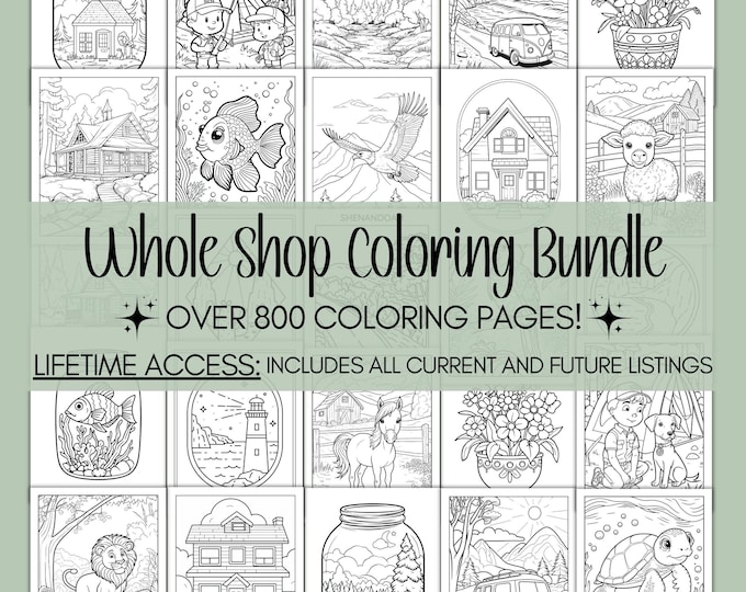 Colouring WHOLE SHOP BUNDLE!! 300+ Colouring Pages Pdf/png. All Current ...