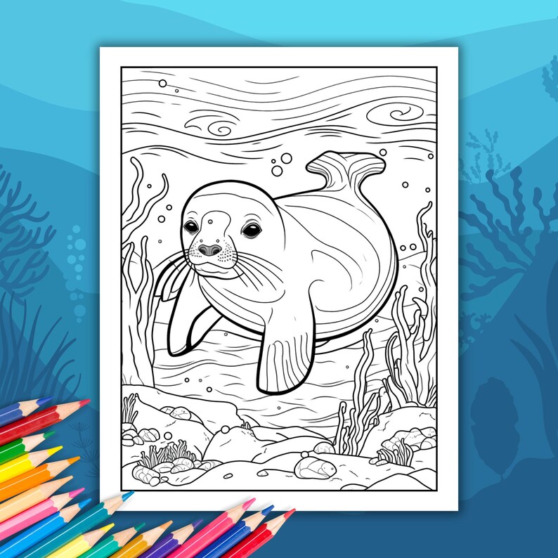Ocean Animal Coloring Pages for Kids Coloring Printable Coloring Book ...