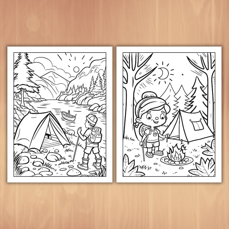 Camping Coloring Pages for Kids Coloring Printable Outdoor Coloring ...