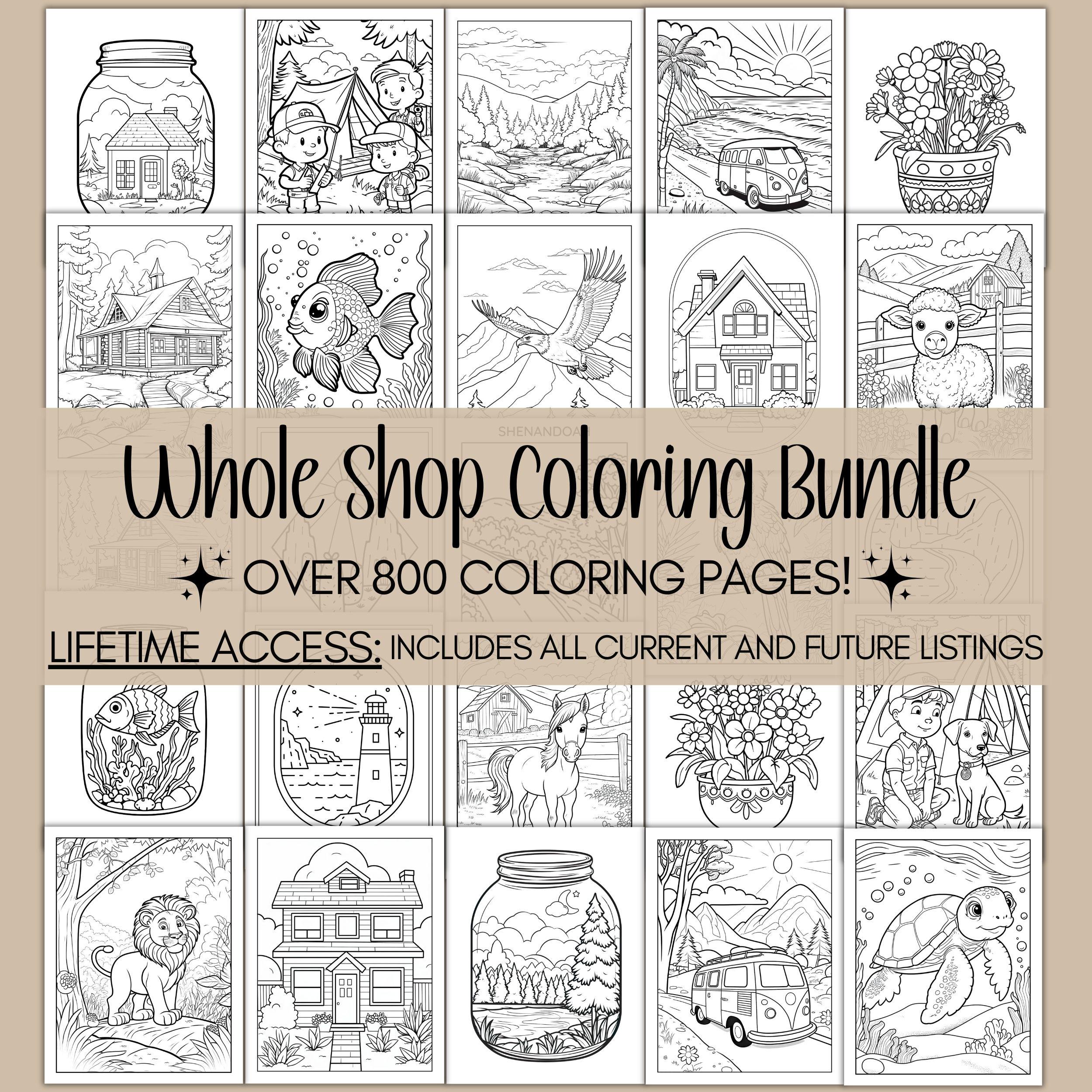 Whole Shop Coloring Bundle Printable Coloring Mega Bundle Coloring Book ...