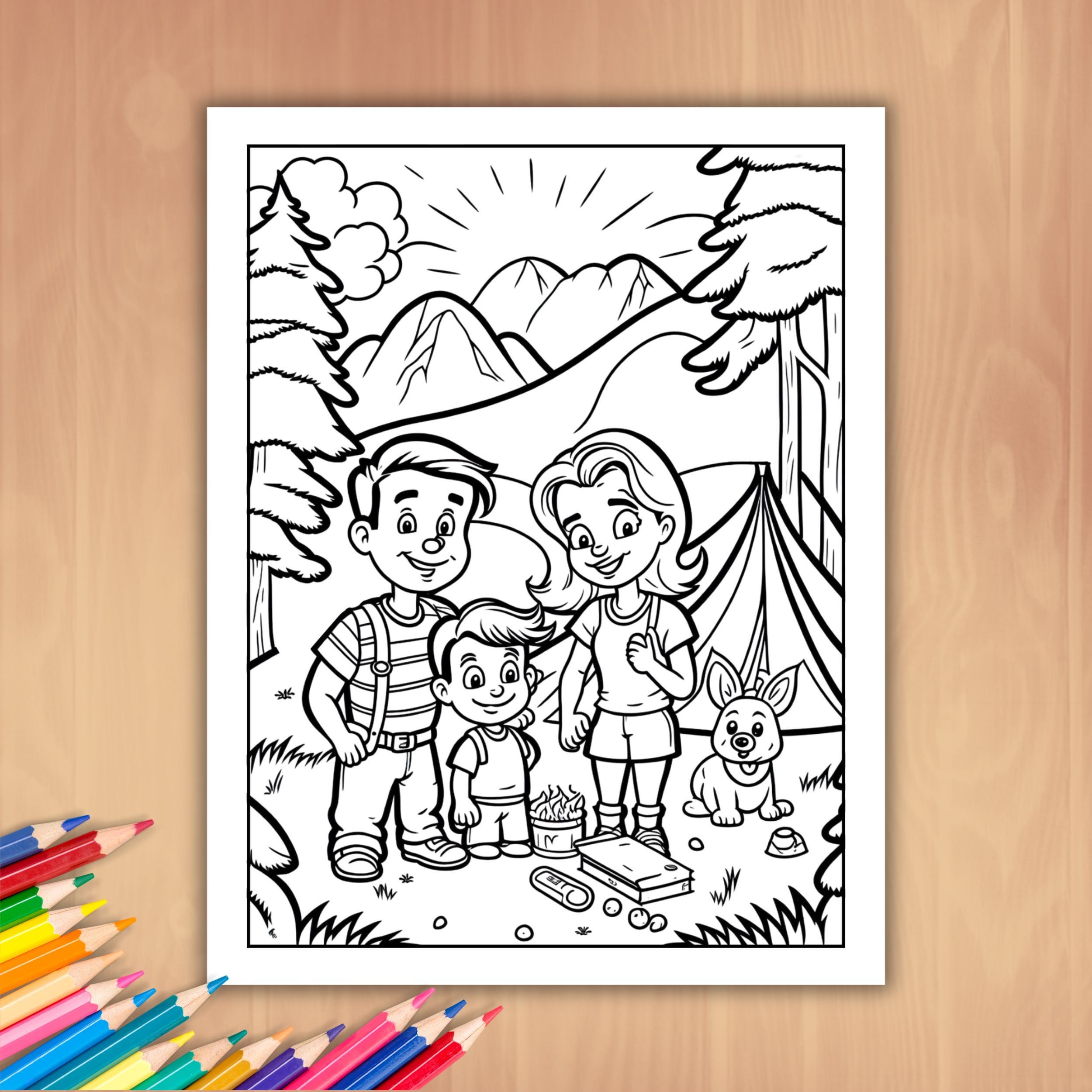 Camping Coloring Pages for Kids Coloring Printable Outdoor Coloring ...