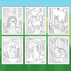 Animal Coloring Pages for Kids Coloring Printable Forest Coloring Book ...