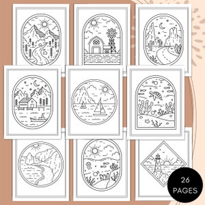 Minimalist Coloring Pages Bundle Printable Coloring Pages Boho Coloring ...