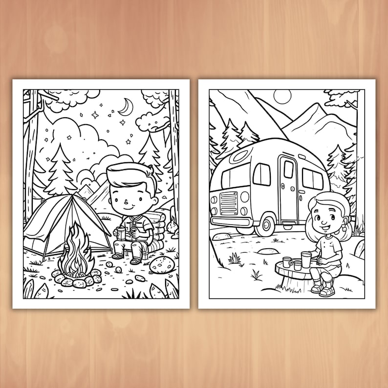 Camping Coloring Pages for Kids Coloring Printable Outdoor Coloring ...