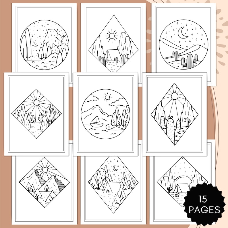 Minimalist Coloring Pages Bundle Printable Coloring Pages - Etsy