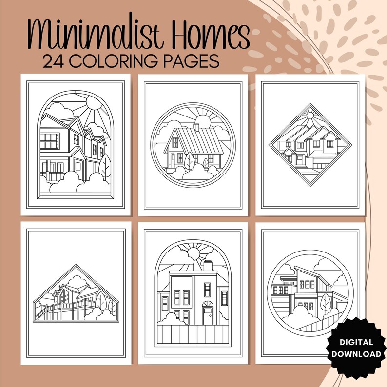 Minimalist Coloring Pages for Adults Printable Coloring Book - Etsy