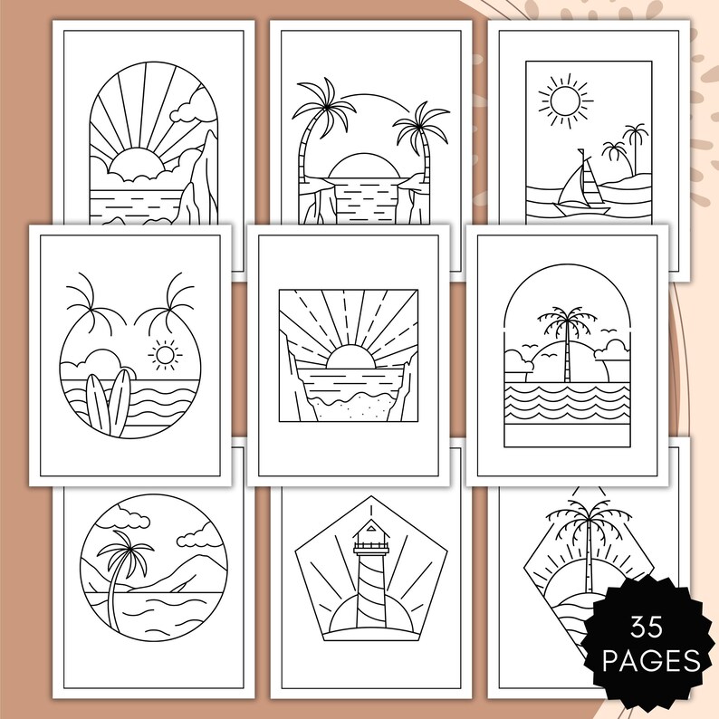 Minimalist Coloring Pages Bundle Printable Coloring Pages - Etsy