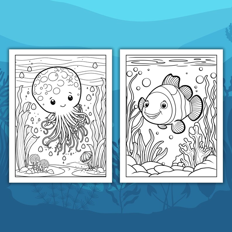 Ocean Animal Coloring Pages for Kids Coloring Printable Coloring Book ...