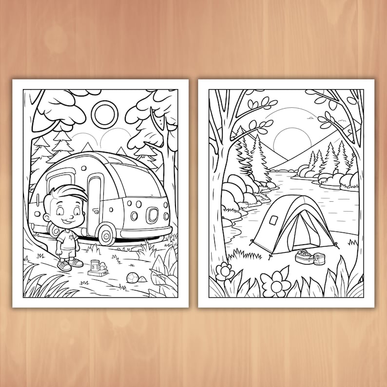 Camping Coloring Pages for Kids Coloring Printable Outdoor Coloring ...