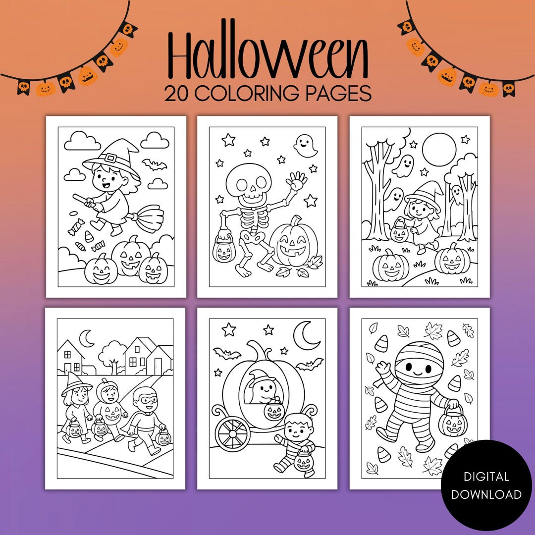 Halloween Coloring Pages for Kids Printable Coloring Book Fall Coloring ...