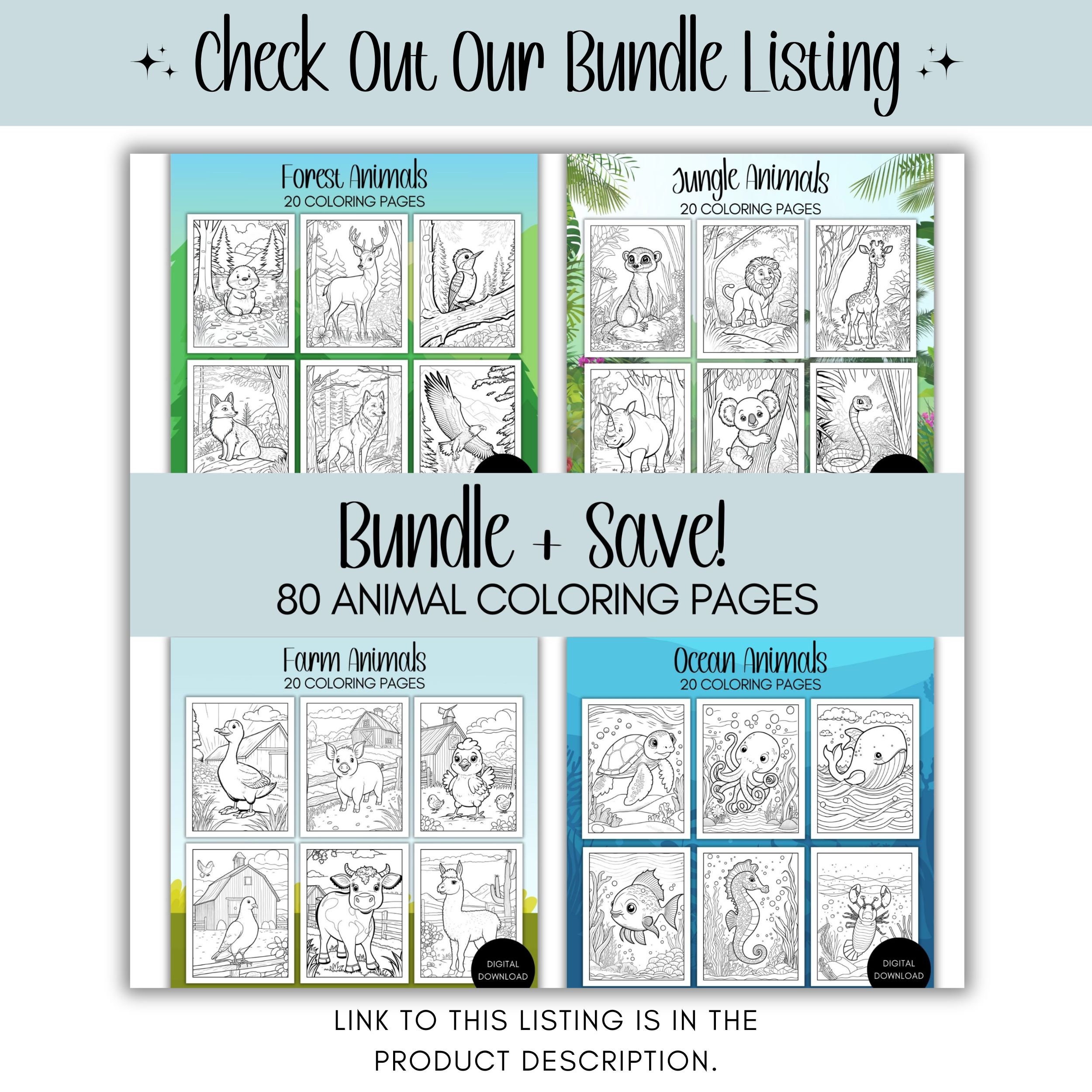 Animal Coloring Pages for Kids Coloring Printable Forest Coloring Book ...