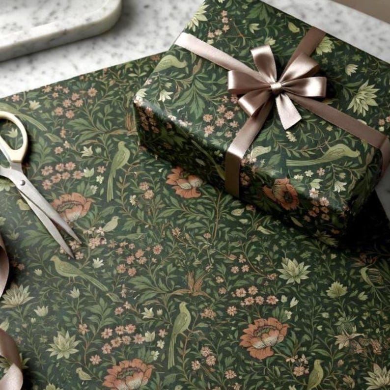 William Morris Wrapping Paper Roll Heritage Botanical Gift Wrap English ...