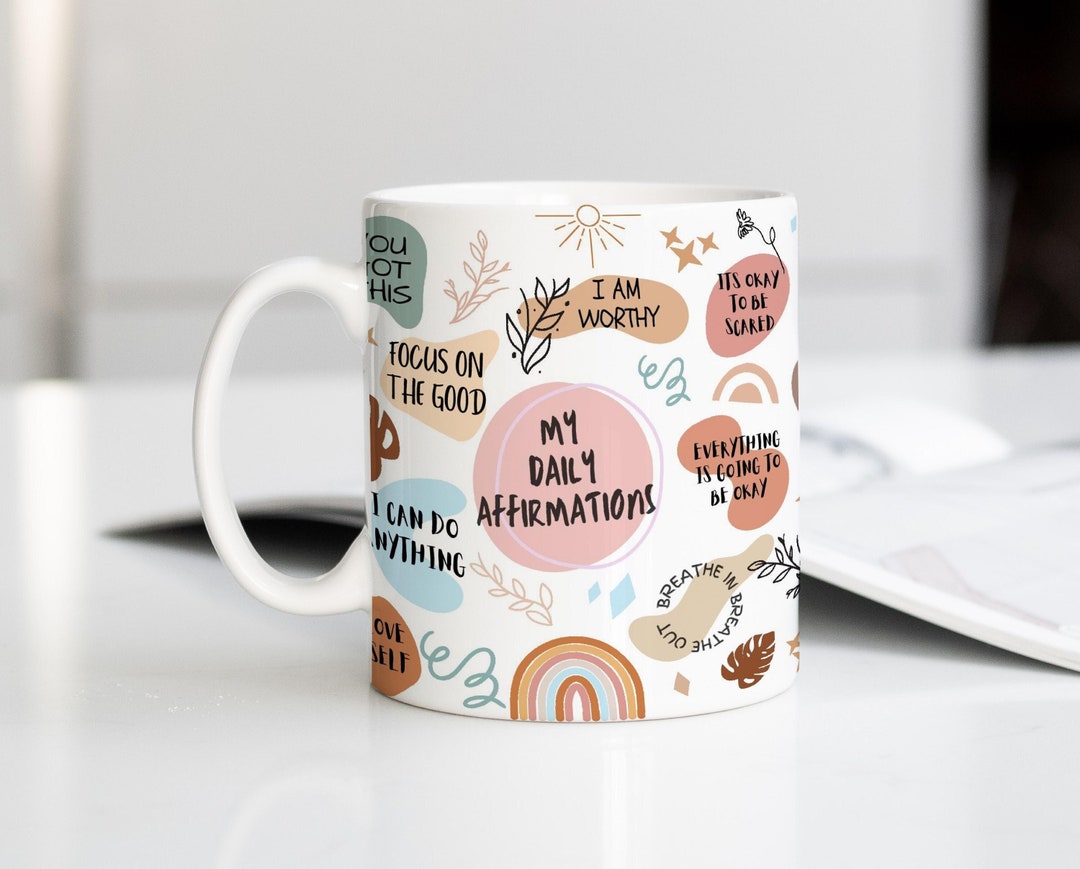 Daily Affirmations Boho Coffee Mug Motivational Uplifting Self Love ...