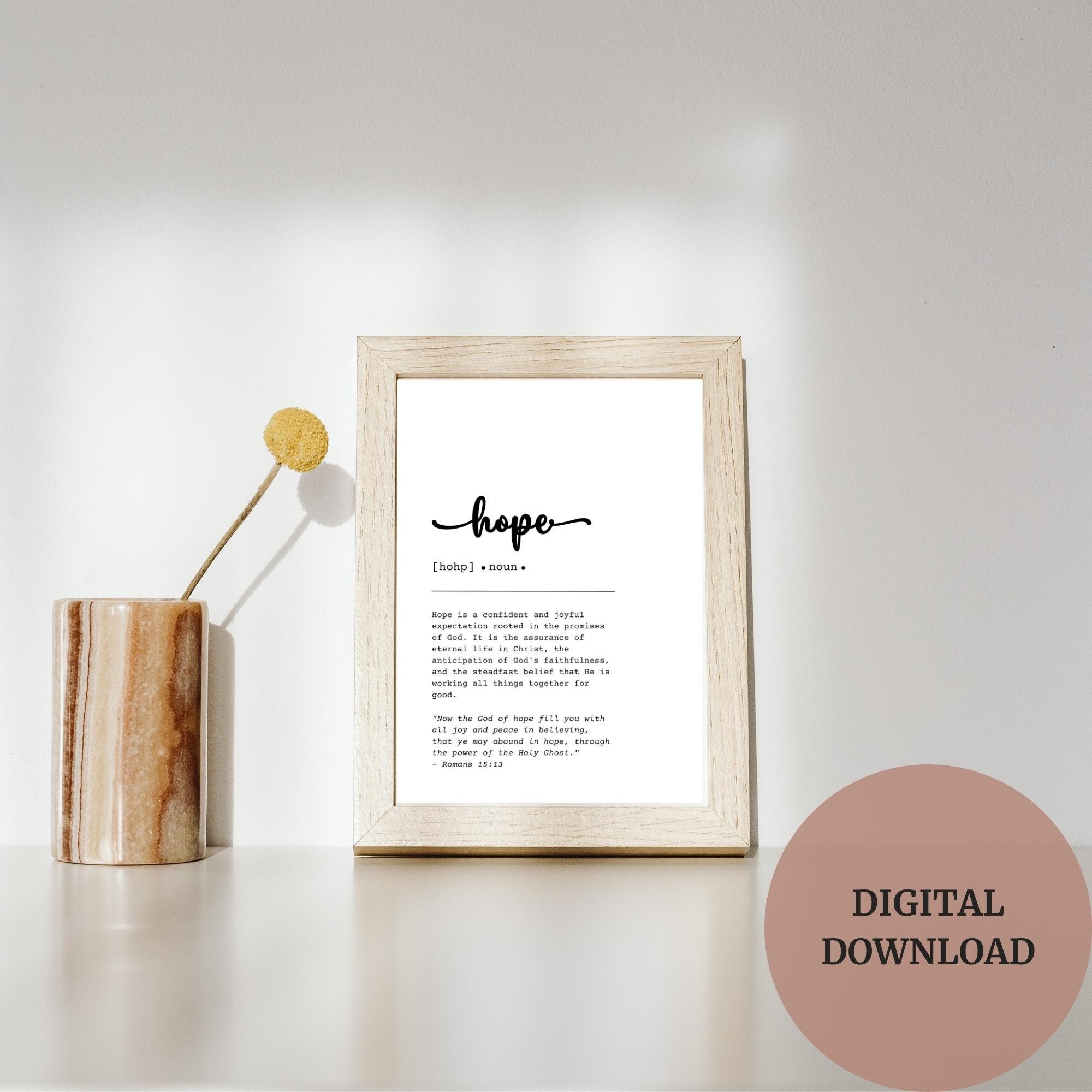 Hope Definition Christian Wall Art Bible Verse Wall Art - Etsy