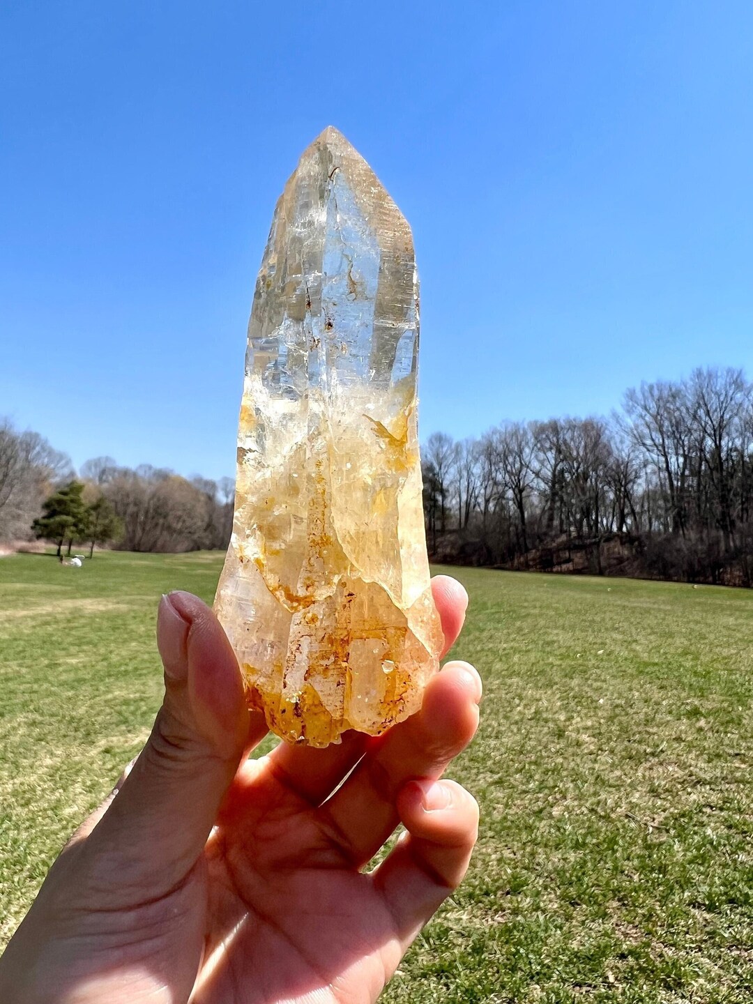 Gorgeous Golden Healer Himalayan Quartz Crystal| Top Clarity |rainbow ...