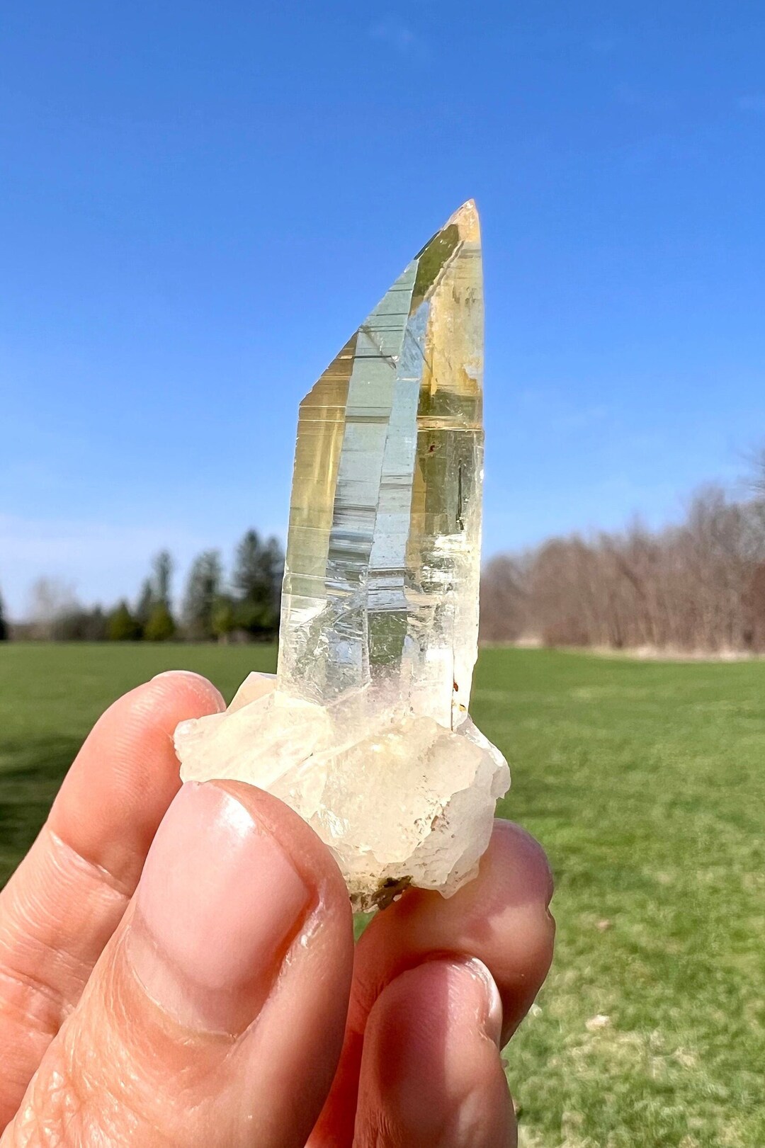 Rainbow Golden Himalayan Quartz Crystal |top Clarity |unique Specimen ...