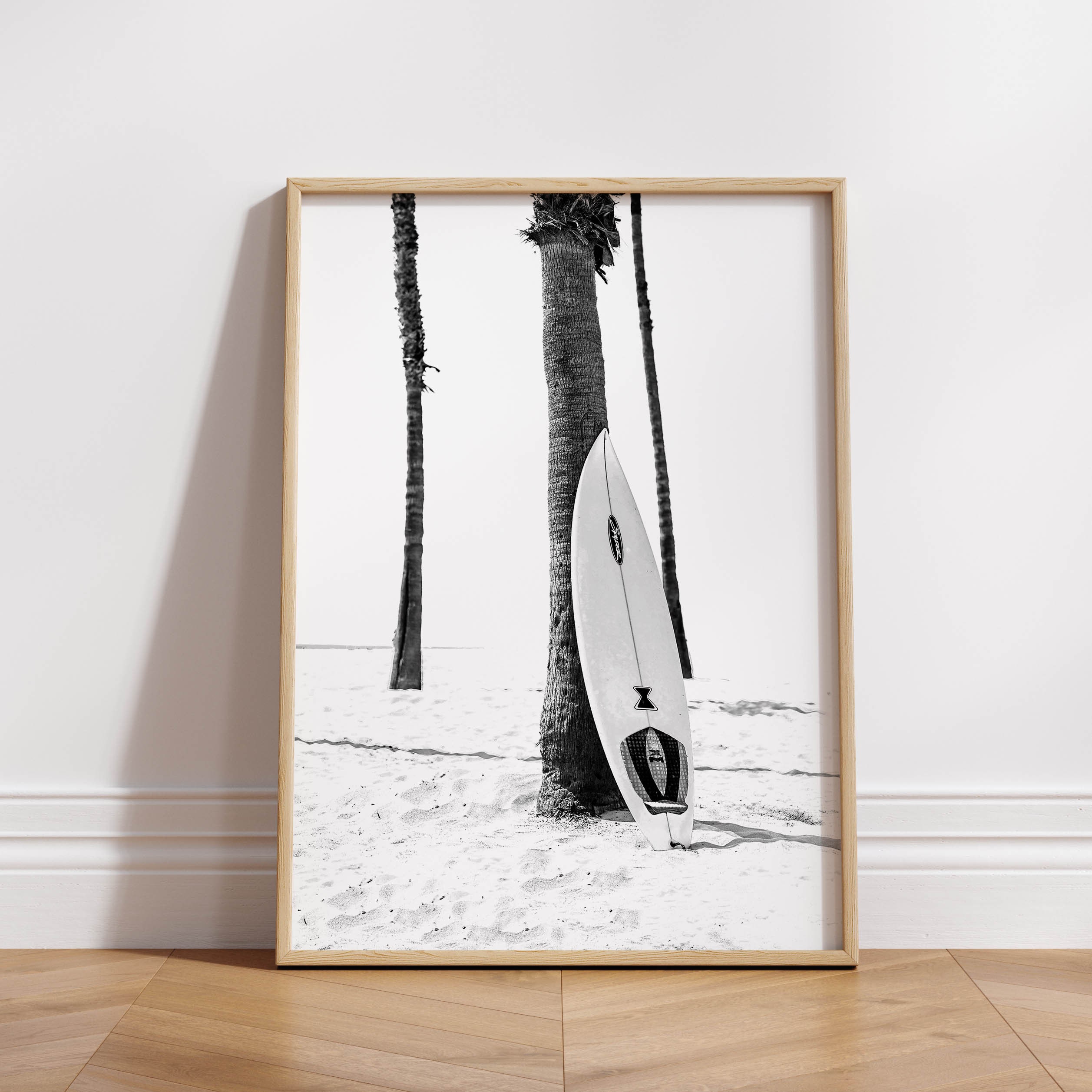 Set of 6 Beach Prints Black and White Beach Wall Art Prints Palm Prints ...