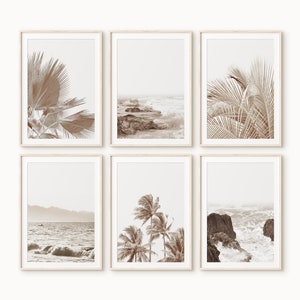 Set of 6 Beach Prints Printable Wall Art Coastal Decor Palm Prints ...