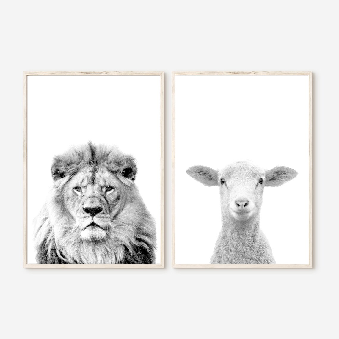 Lion and Lamb Wall Art Lion Print Wall Art Decor Nursery Print - Etsy