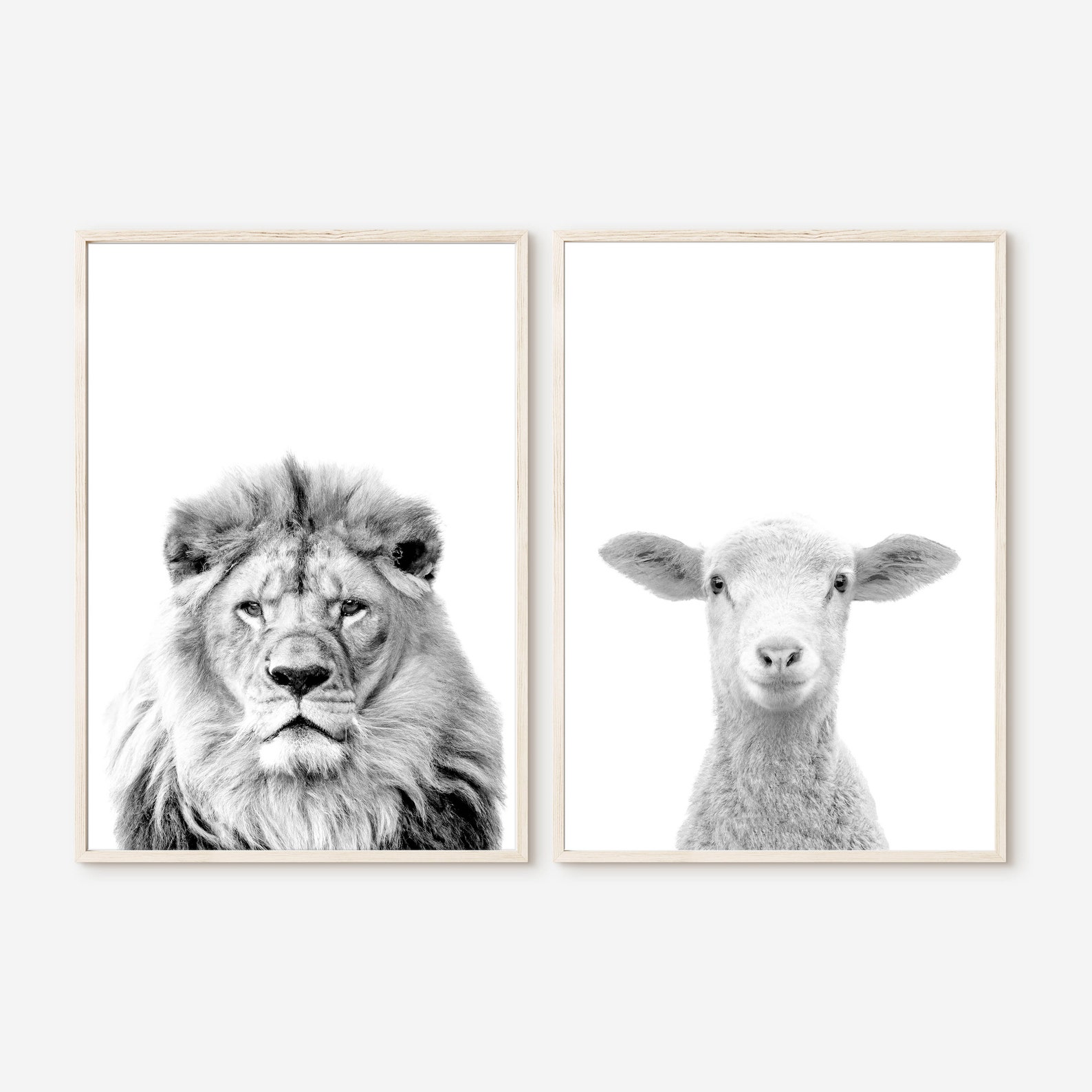 Lion and Lamb Wall Art Lion Print Wall Art Decor Nursery Print - Etsy